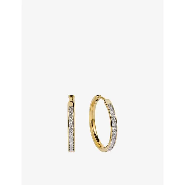 Monica Vinader Essential Small Diamond Hoop Earrings - Gold