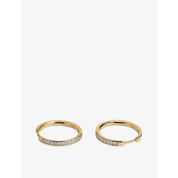 Monica Vinader Essential Small Diamond Hoop Earrings - Gold