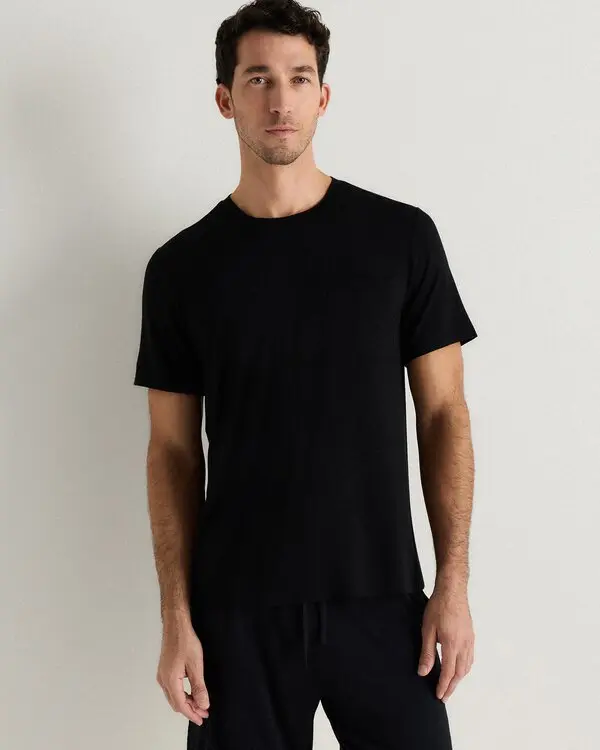 Quince Bamboo Jersey Relaxed Lounge T-shirt - Black