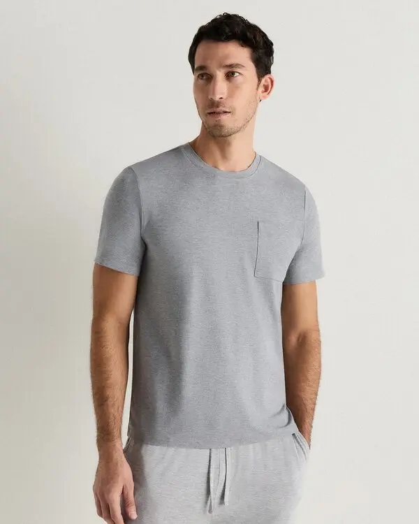 Quince Bamboo Jersey Relaxed Lounge T-shirt - Heather Grey