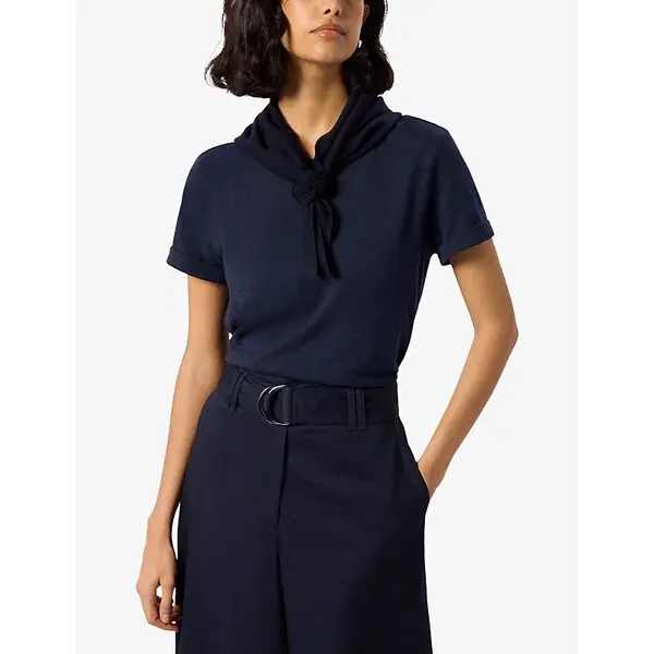 Whistles Relaxed-fit Cotton T-shirt - Navy