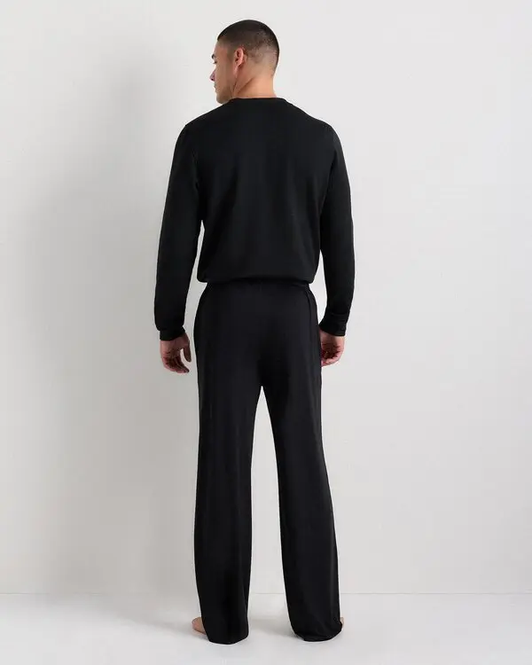 Quince Bamboo Jersey Relaxed Lounge Pants - Black