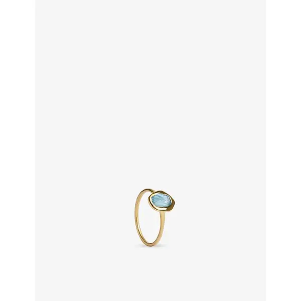 Monica Vinader Odyssey Aquamarine Ring - Gold