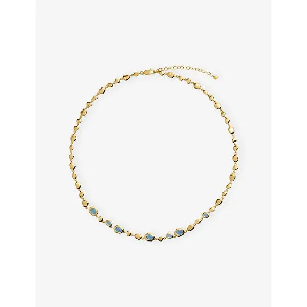 Monica Vinader Odyssey Aquamarine Vermeil Necklace - Gold