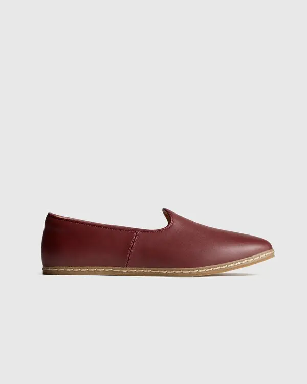 Quince Crafted Leather Slip-on Shoes - Bordeaux