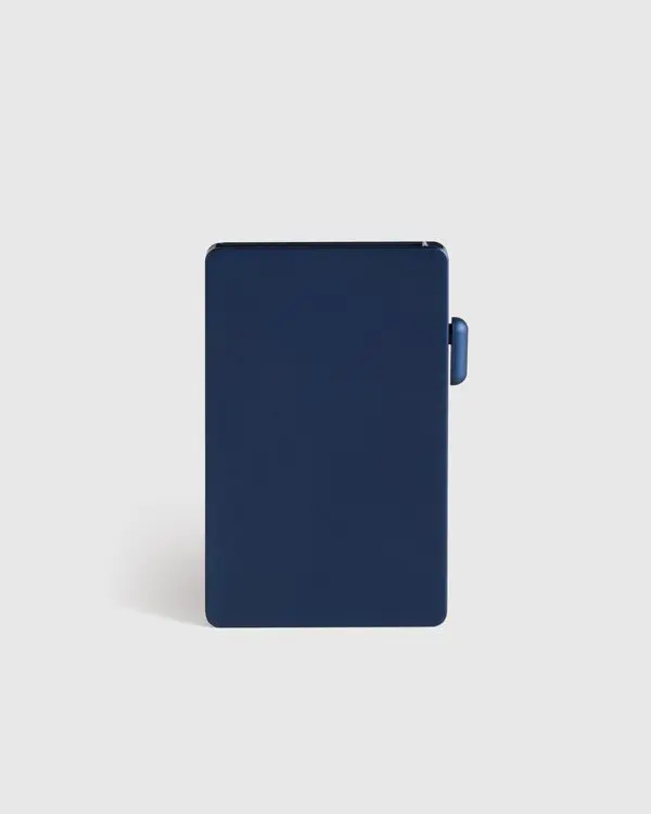Quince Titanium Rfid Card Holder - Navy