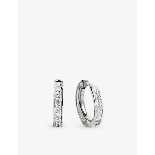 Monica Vinader Essential Sterling- And Lab-grown Diamond Huggie Earrings - Silver