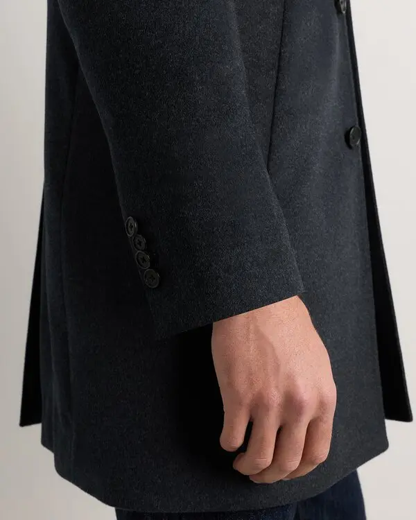 Quince 100% Mongolian Cashmere Overcoat - Heather Graphite