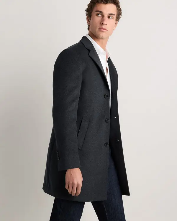 Quince 100% Mongolian Cashmere Overcoat - Heather Graphite