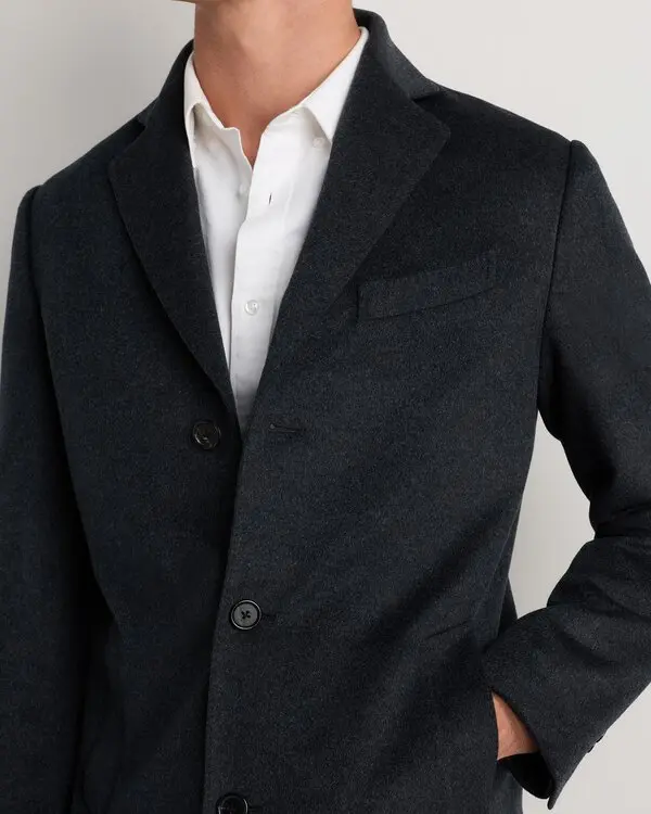 Quince 100% Mongolian Cashmere Overcoat - Heather Graphite