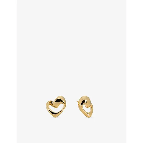 Monica Vinader Infinity Heart 18ct Yellow Vermeil Stud Earrings - Gold