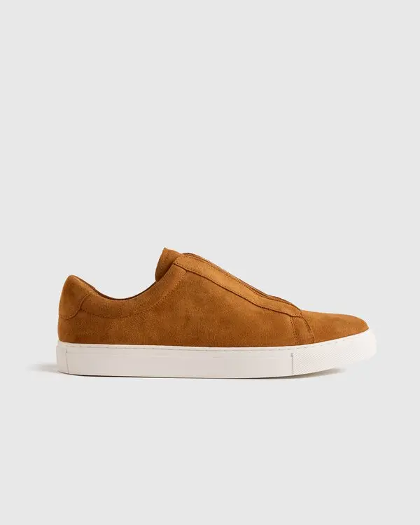 Quince Italian Suede Tailored Sneaker - Light Butterscotch