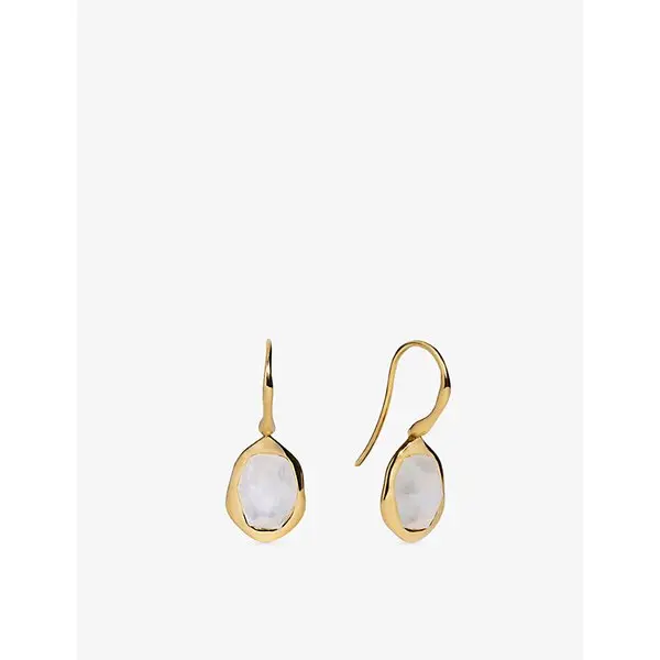 Monica Vinader Odyssey Gemstone Moonstone Wire Earrings - Gold