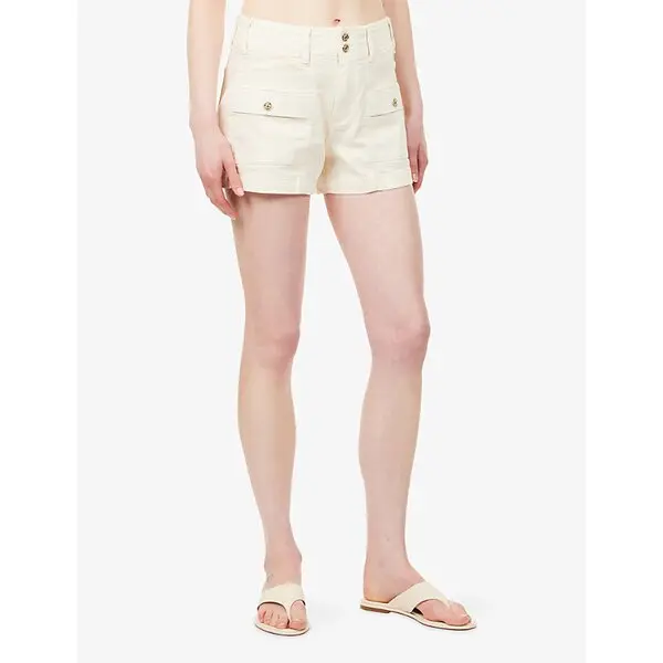 Paige Olivia High-rise Cargo Denim Shorts