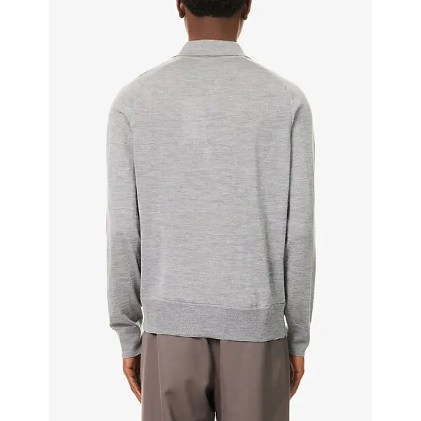 AMI Paris De Coeur Wool Knit Cardigan - Gris Chine/ Noir