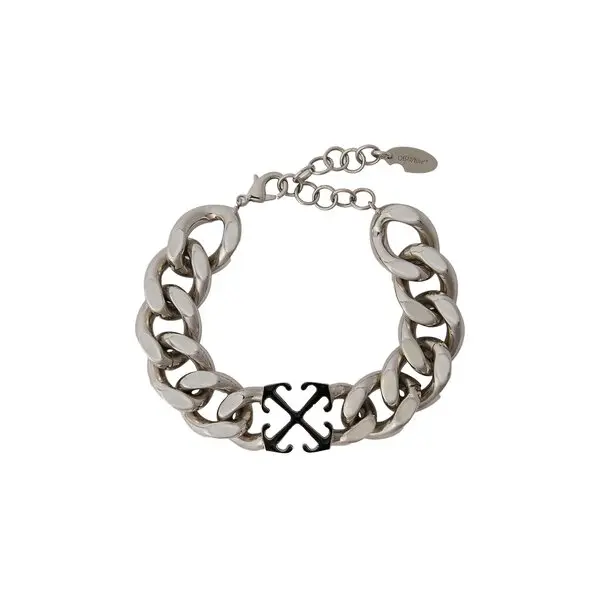 Off-White Enamel Arrow Bracelet /black - Silver