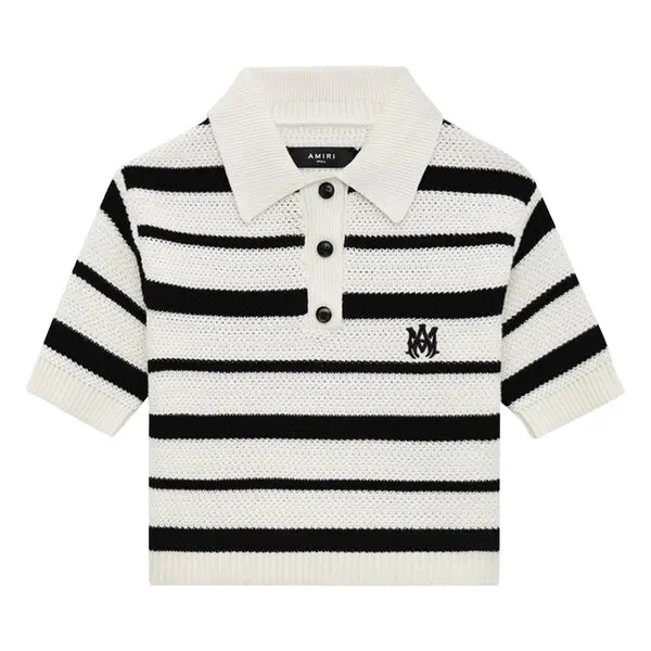 Amiri Striped Polo Shirt - Black