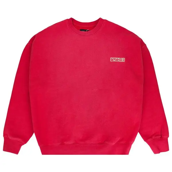 PURPLE BRAND Hwt Fleece Plate Crewneck Sweatshirt