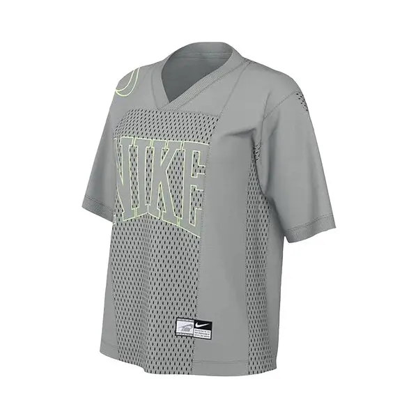 Nike Sportswear Street Oversized Short-sleeve Graphic Jersey 'light Smoke /barely Volt
