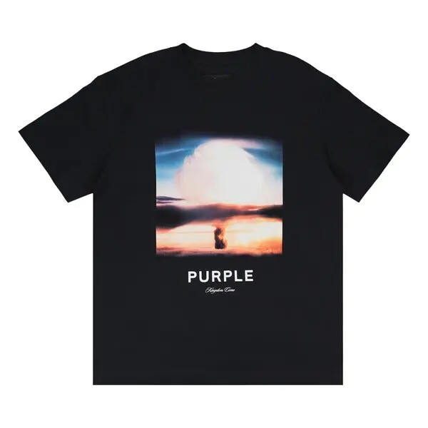 PURPLE BRAND Textured Jersey Short-sleeve Tee - Black