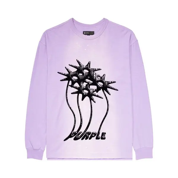 PURPLE BRAND Textured Long-sleeve Tee - Purple