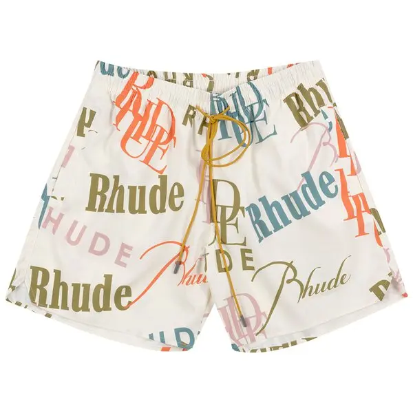 Rhude Mash Up Logo Swim Trunks