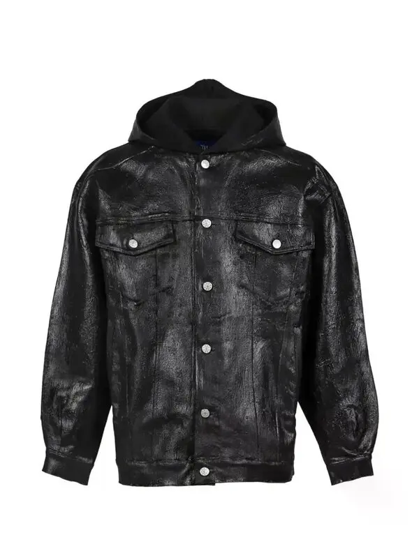 MARKING DISTANCE Hooded Button Jacket