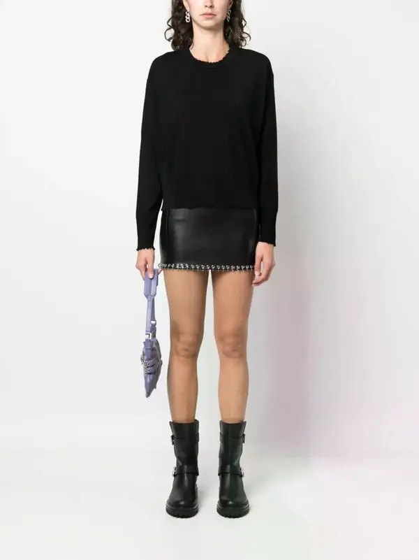 Patrizia Pepe Distressed-finish Wool Jumper