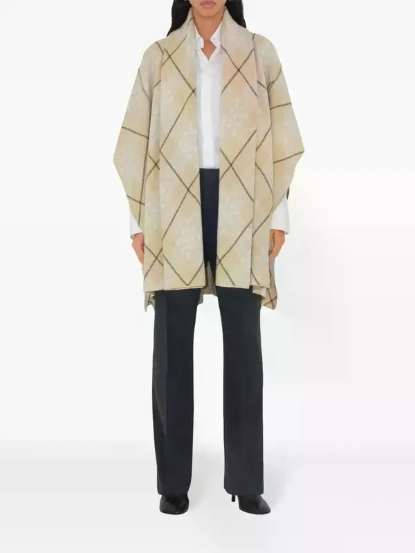 Burberry Checked Wool-blend Cape