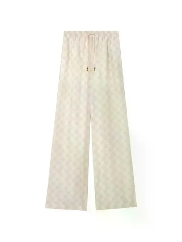 Burberry Checkerboard Silk Pyjama Trousers - Neutrals