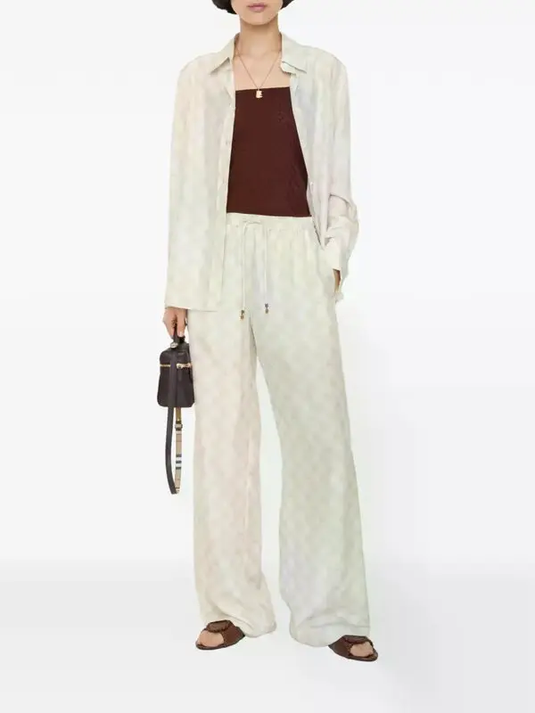 Burberry Checkerboard Silk Pyjama Trousers