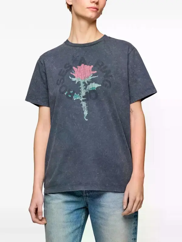 GANNI Ring Of Roses" Embroidered Cotton T-shirt