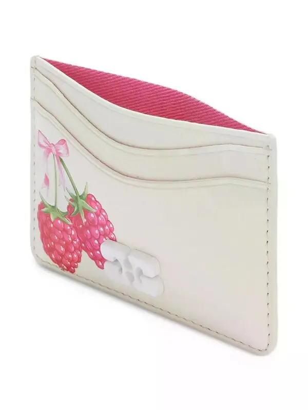 GANNI Strawberry-print Cardholder - Neutrals