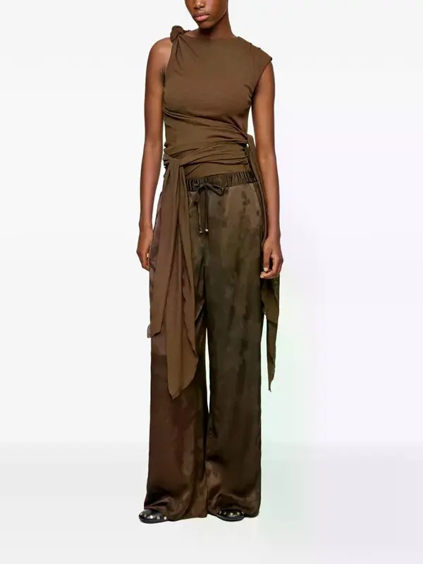GANNI Floral Jacquard Drawstring Waist Trousers