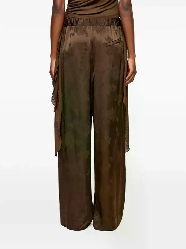 GANNI Floral Jacquard Drawstring Waist Trousers