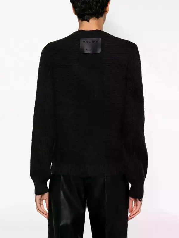 Patrizia Pepe Eyelet-embellished Distressed Jumper