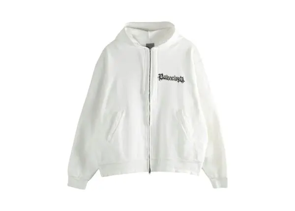 Balenciaga Oversized Zipup Hoodie - White