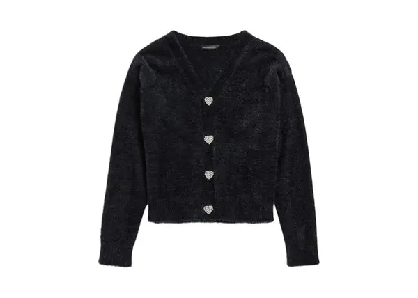 Balenciaga Fluffy Cardigan - Black