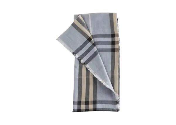 Burberry Mu Med Check Scarf - Wave Pebble Beige