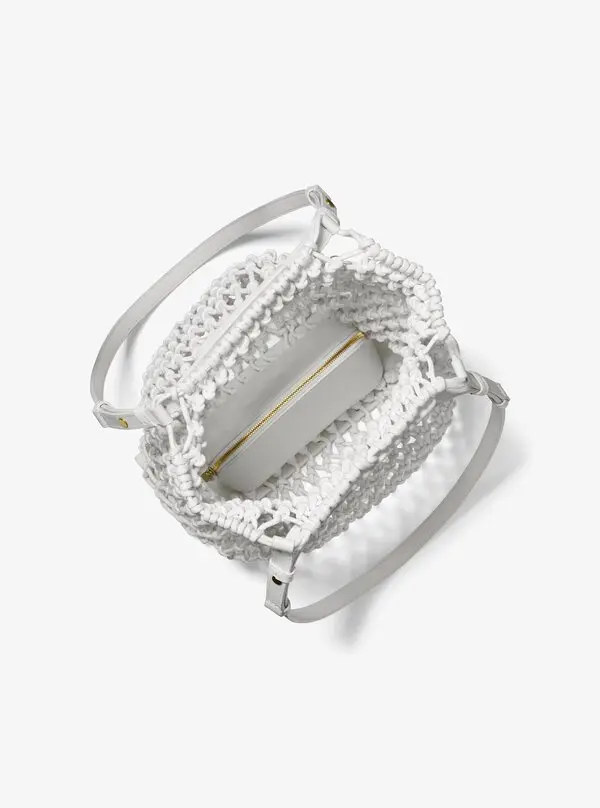 Michael Kors Loli Macramé Shoulder Bag - White