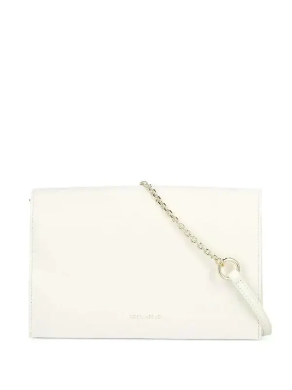 COCCINELLE Pebbled-leather Clutch With Chain Strap - Neutrals