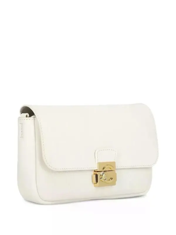 COCCINELLE Leather Shoulder Bag With Logo Plaque - White