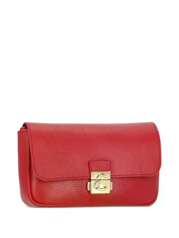 COCCINELLE C-me Lock Pebbled Leather Shoulder Bag - Red