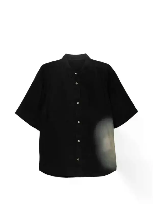CROQUIS Polo Collar Short Sleeve Shirt - Black