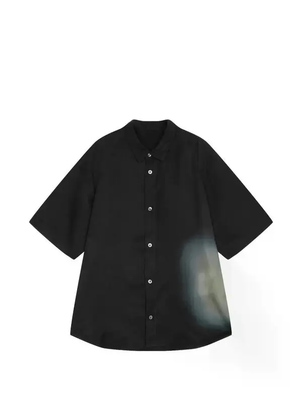 CROQUIS Polo Collar Short Sleeve Shirt - Black