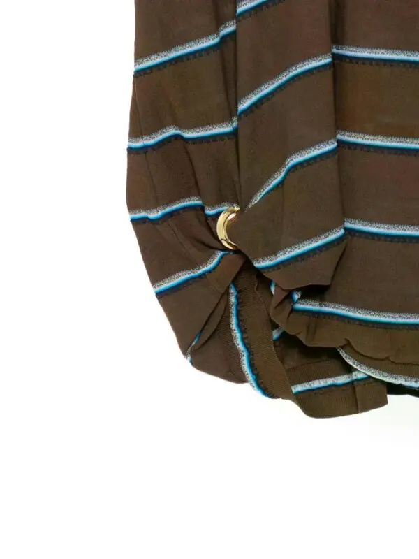 JNBY Striped Knit Top With Buckle Detail - Brown