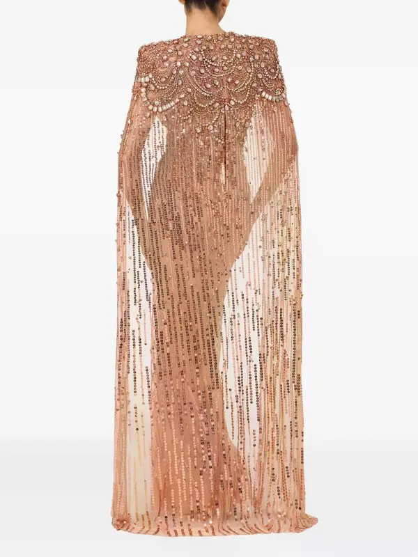 Jenny Packham Lotus Lady Bead-embellished Gown - Pink