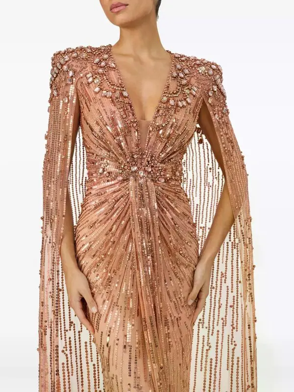 Jenny Packham Lotus Lady Bead-embellished Gown - Pink