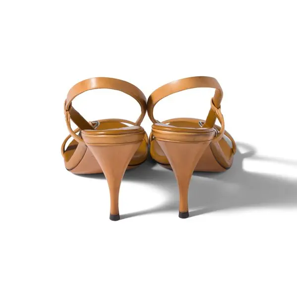 Miu Miu Leather Sandals - Honey