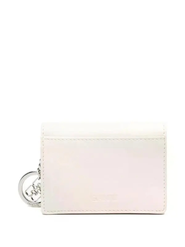 GANNI Raspberry-print Logo-plaque Wallet